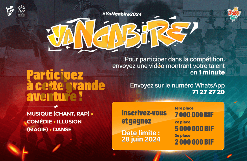 YA NGABIRE 2024 : vous êtes talentueux, inscrivez-vous